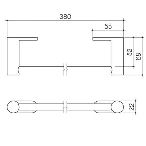 Caroma Liano II Hand Wall Basin Integrated Towel Rail - Matte Black ...