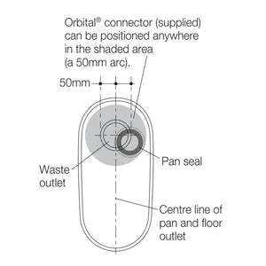Caroma Uni-Orbital Connector - Long