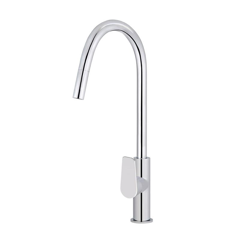 Meir Round Paddle Piccola Pull Out Kitchen Sink Mixer Tap - Polished C