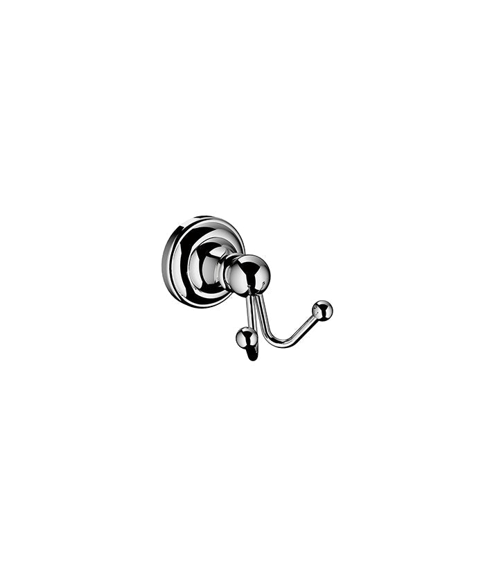 Parisi Hermitage Double Robe Hook - Chrome — Blue Leaf Bathware & Tiles