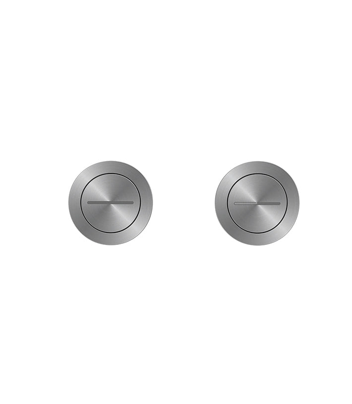 Parisi Pneumatic Twin Separate Button Set - Brushed Chrome — Blue Leaf ...