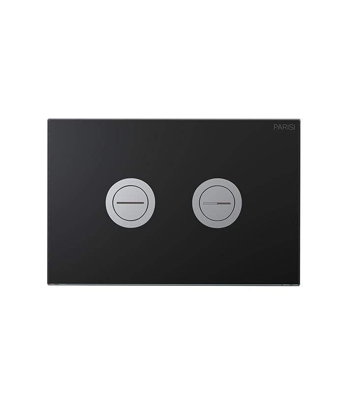 Parisi Twin Button Set for Low Level Cisterns - Black Glass — Blue Leaf ...