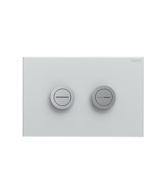 Parisi Twin Button Set for Low Level Cisterns - White Glass — Blue Leaf ...